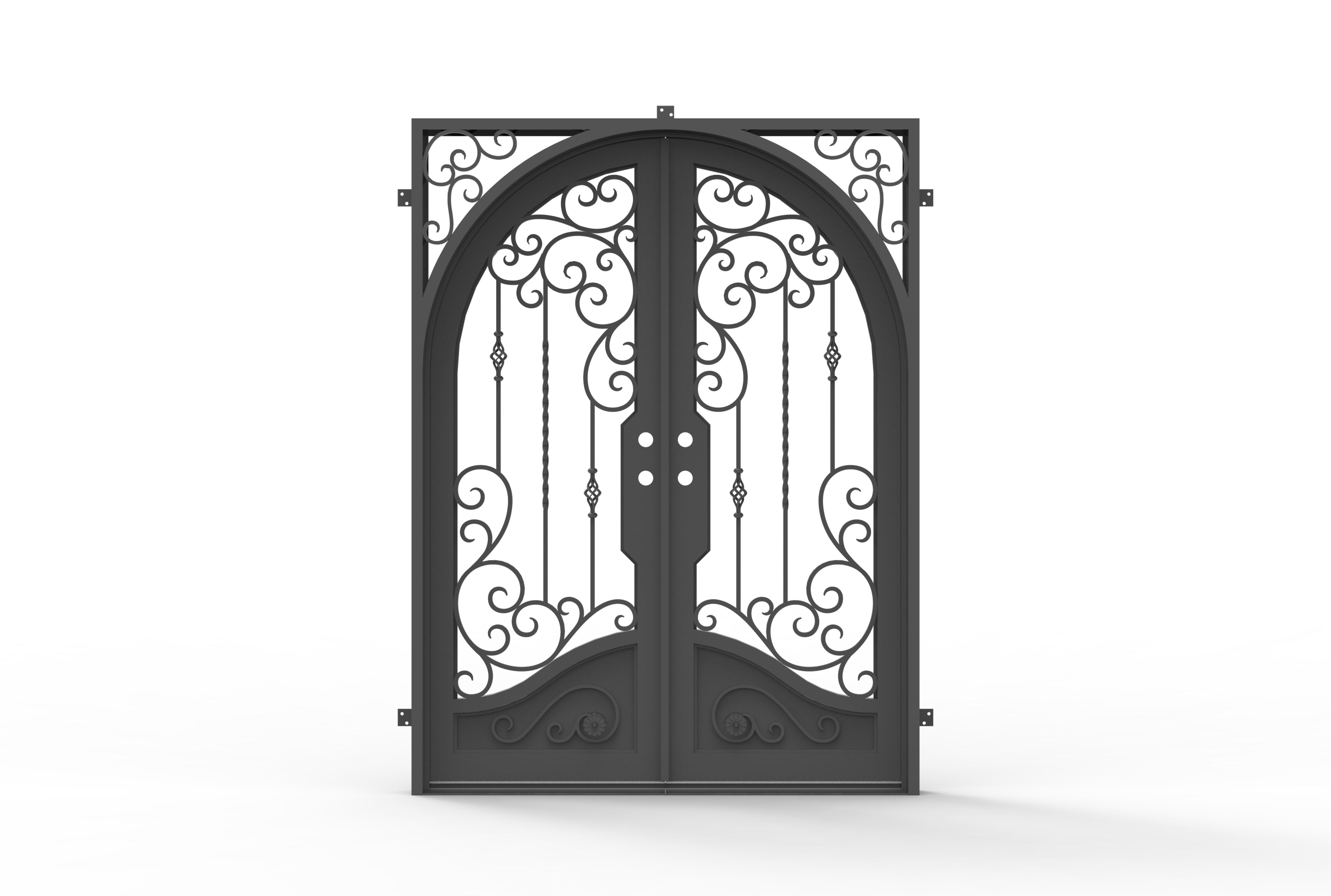 Wrought Iron Double Front Entry Door Sale | Black Diamond Iron Doors