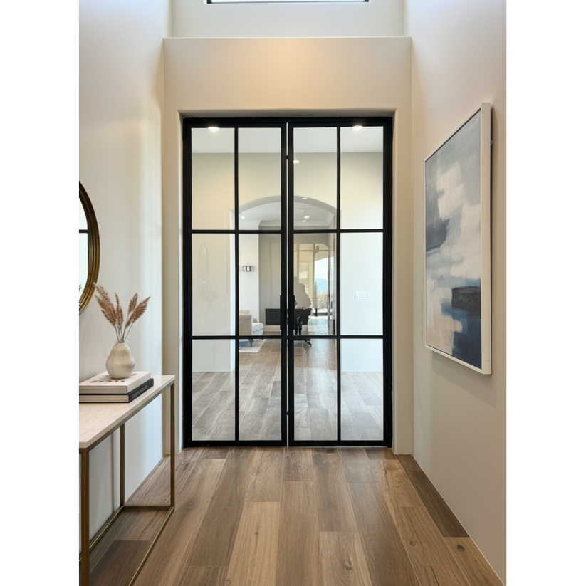 Steel Interior Doors – (Light 6 Double Interior) | Black Diamond Iron Doors